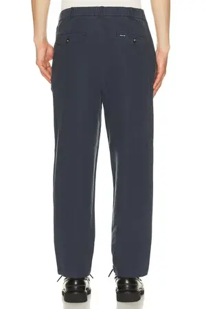Barbour Relaxed Fit Cotton-linen Trousers - Navy