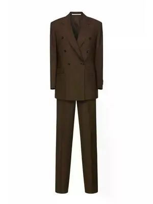 Tagliatore Lorelei Pinstriped Double-breasted Suit - Brown