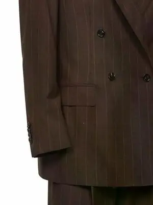 Tagliatore Lorelei Pinstriped Double-breasted Suit - Brown