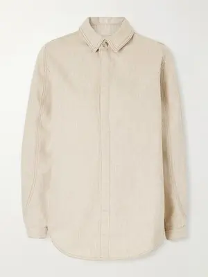 Jacquemus La Chemise Amelo De-nîmes Cotton And Hemp-blend Shirt - Neutrals