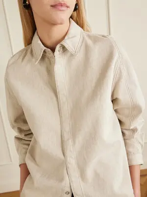 Jacquemus La Chemise Amelo De-nîmes Cotton And Hemp-blend Shirt - Neutrals