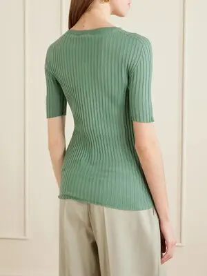KALLMEYER Ribbed-knit Merino Wool T-shirt