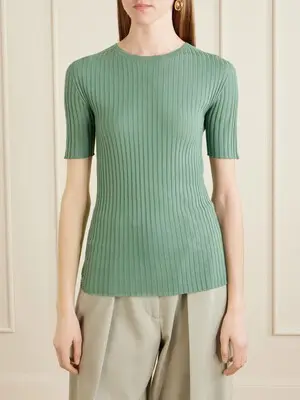 KALLMEYER Ribbed-knit Merino Wool T-shirt