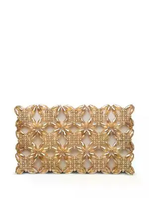 0711 TBILISI Rhea Beaded Clutch Bag Gold