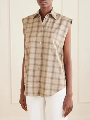 Acne Studios Sinora Sleeveless Checked Wool Shirt - Multi