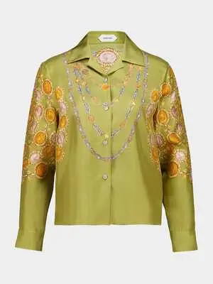 Versace Printed Silk Twill Shirt