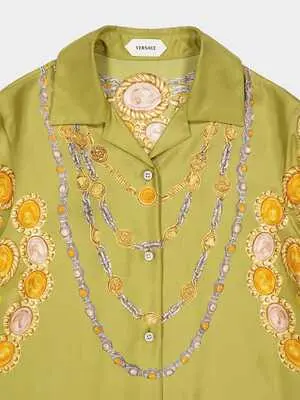 Versace Printed Silk Twill Shirt
