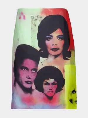 Versace Printed Silk Twill Pencil Skirt - Multicolour