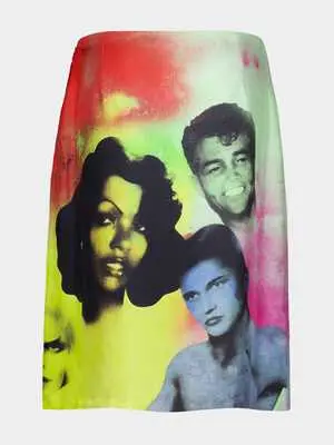Versace Printed Silk Twill Pencil Skirt - Multicolour