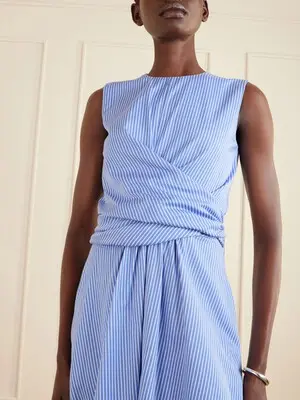 Altuzarra Penny Striped Cotton Midi Dress - Blue