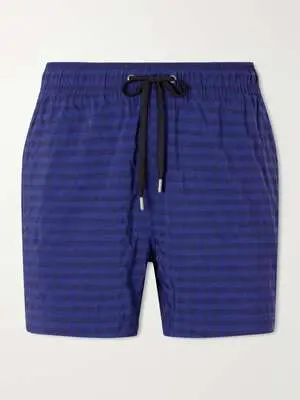 Onia Straight-Leg Checked Swim Shorts Navy