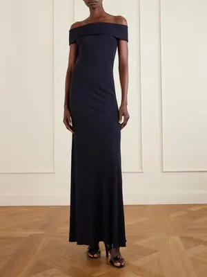 Alaïa Off-the-shoulder Maxi Dress - Blue