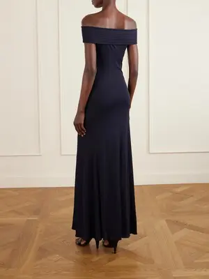 Alaïa Off-the-shoulder Maxi Dress - Blue