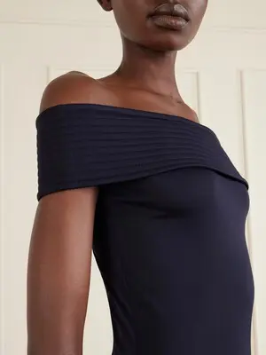 Alaïa Off-the-shoulder Maxi Dress - Blue