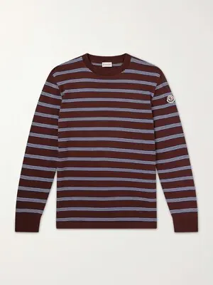 Moncler Logo-appliquéd Striped Cotton Sweatshirt