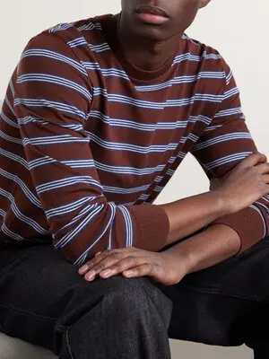 Moncler Logo-appliquéd Striped Cotton Sweatshirt