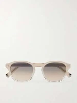 Brunello Cucinelli Round-Frame Acetate Sunglasses Beige