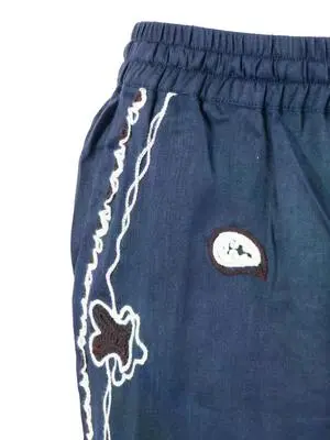 P.a.r.o.s.h Embroidered Linen Trousers