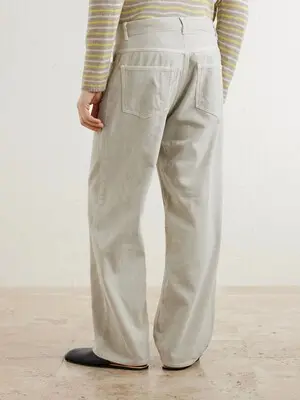Auralee Wide-leg Garment-dyed Cotton-corduroy Trousers - Neutrals