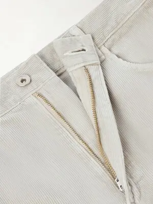 Auralee Wide-leg Garment-dyed Cotton-corduroy Trousers - Neutrals