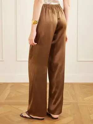 Co Silk-charmeuse Straight-leg Pants