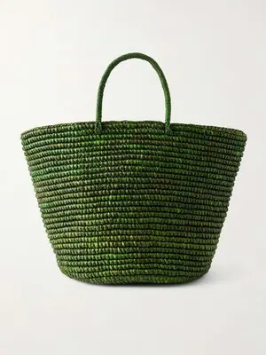 SENSI STUDIO Large Straw Tote - Green