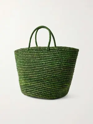 SENSI STUDIO Large Straw Tote - Green
