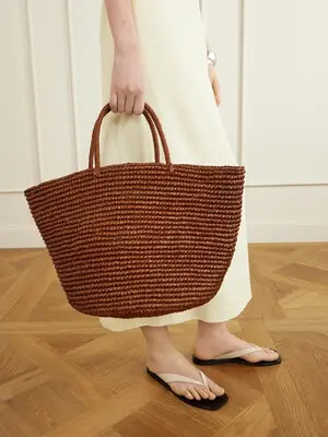 SENSI STUDIO Large Straw Tote - Brown