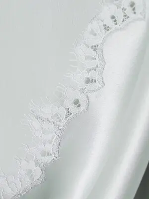 DÔEN Loure Lace-trimmed Silk-satin Top - Gray
