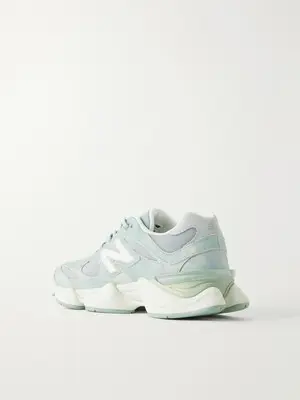 NEW BALANCE 9060 Suede-trimmed Sneakers - Green