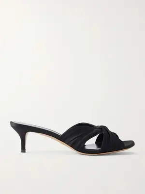 Le Monde Beryl Antonia Satin Mules - Black
