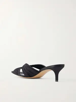 Le Monde Beryl Antonia Satin Mules - Black