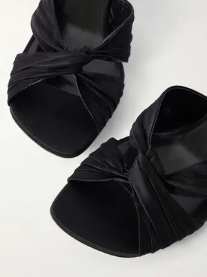 Le Monde Beryl Antonia Satin Mules - Black