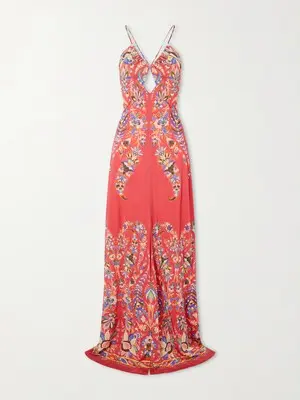 Etro Floral-print Crepe Maxi Dress - Red