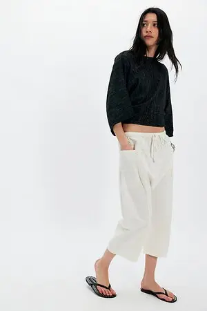Free People Amber Breeze Off-the-shoulder Sweater - Black