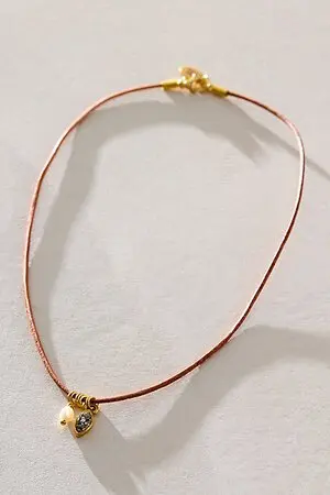 MARLY MORETTI Cord Necklace With Stone Charms Brown