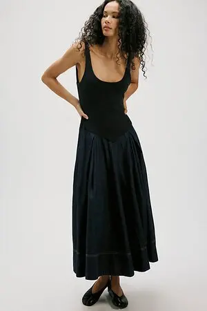 Free People Elio Denim Midi Dress