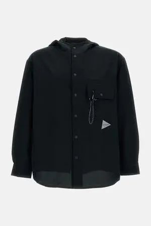 AND WANDER Water-repellent Hooded Jacket - Nero