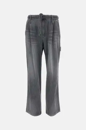 WOOYOUNGMI Denim Trousers With Drawstring Grey