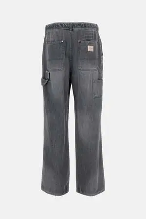 WOOYOUNGMI Denim Trousers With Drawstring - Grigio