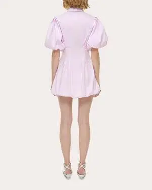 Simkhai Cleo Poplin Puff-sleeve Shirt Dress - Pink