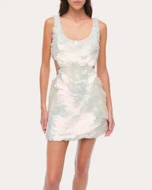 Simkhai Emilie Sequin Cutout Mini Dress - White