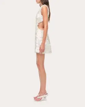 Simkhai Emilie Sequin Cutout Mini Dress - White