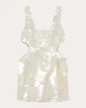 Simkhai Emilie Sequin Cutout Mini Dress - White