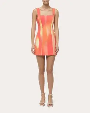 Simkhai Calyx Abstract Paneled Mini Dress