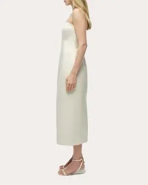 Simkhai Enid Satin Bustier Strapless Midi Dress