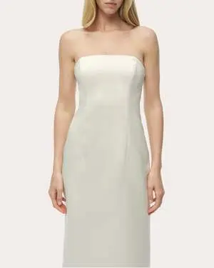 Simkhai Enid Satin Bustier Strapless Midi Dress