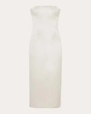 Simkhai Enid Satin Bustier Strapless Midi Dress