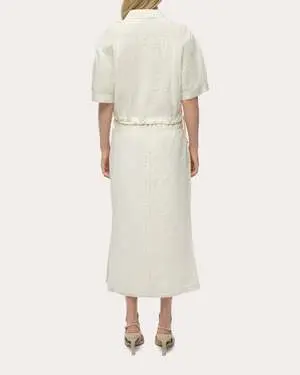 Simkhai Huxen Textured Wave Drawstring Midi Skirt