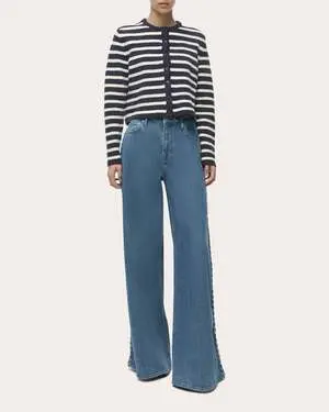 Simkhai Booker Braided Straight-leg Jeans